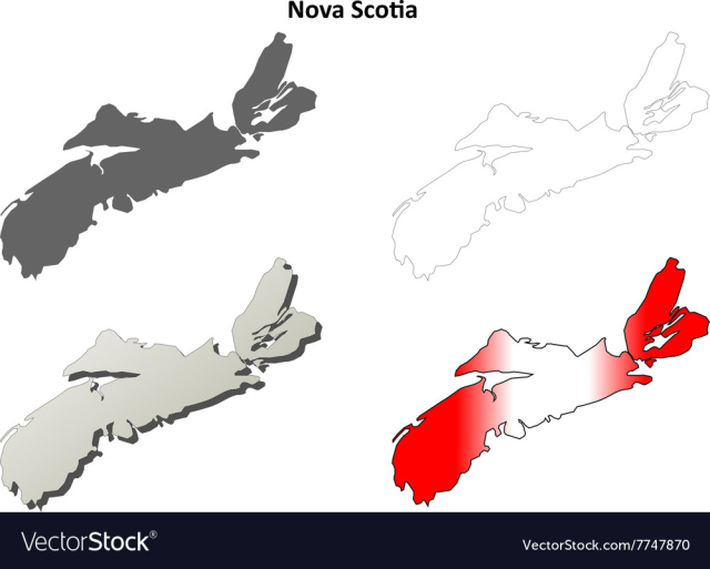 Free: Nova Scotia blank outline map set vector image - nohat.cc