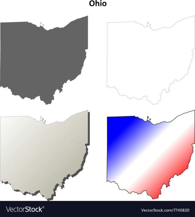 Free: Ohio outline map set vector image - nohat.cc
