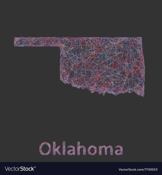 Free: Oklahoma line art map vector image - nohat.cc