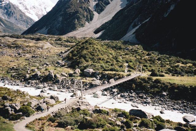 Free: One of the bridges to Hooker Valley, Mount Cook, New Zealand ...