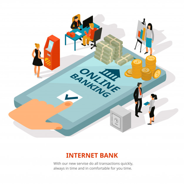 Free: Online banking isometric banner Free Vector - nohat.cc