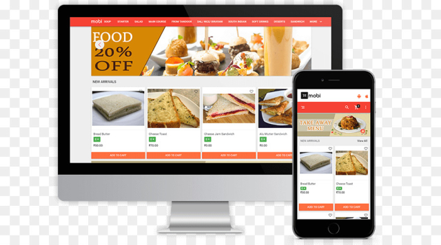 Free: Online food ordering Restaurant Delivery - Responsive Website png ...