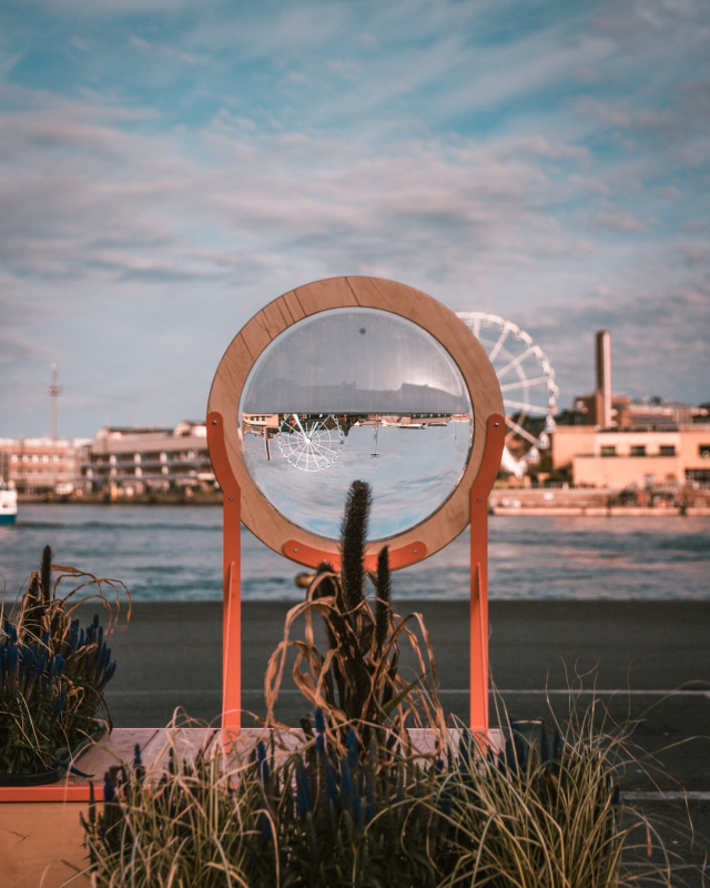 Free: Optical art installation with a half-filled water lens in ...