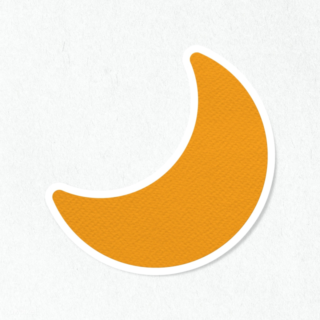 Free: Orange paper crescent moon shaped sticker design element | Free ...