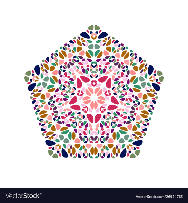 Free: Ornate isolated abstract colorful stone pentagon vector image ...