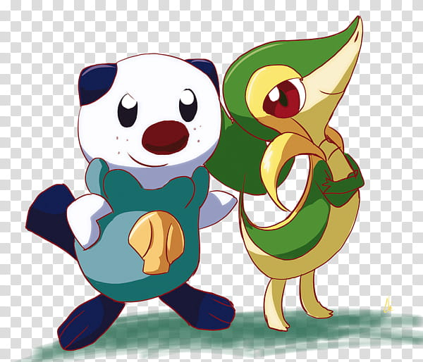 Free: Oshawott and Snivy, two animal illustrations transparent ...