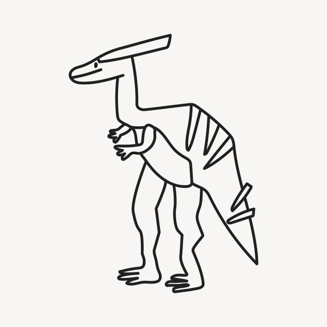 Free: Outline parasaurolophus, dinosaur clipart psd | Free PSD ...