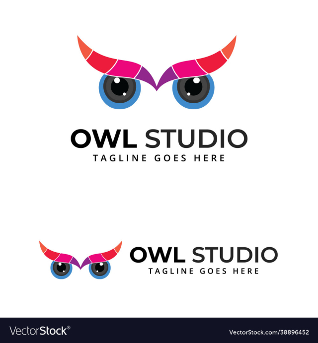 Free: owl camera eye abstract multicolor logo design - nohat.cc