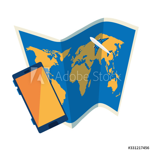 Free: paper map with smartphone design - nohat.cc