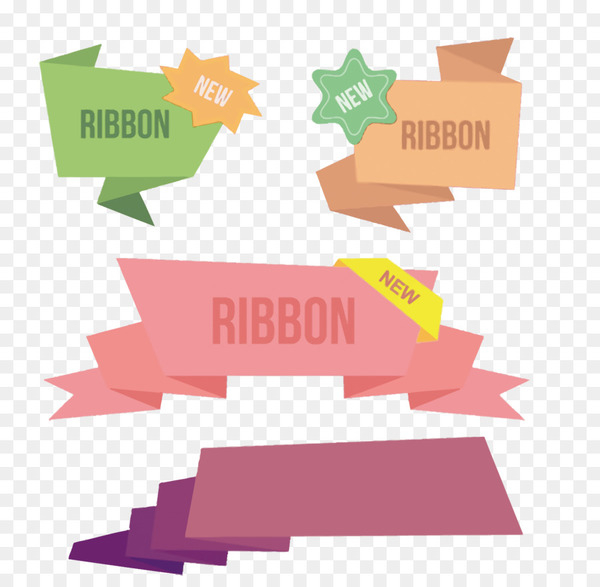 Free: Paper Ribbon Euclidean vector - Vector PPT header box - nohat.cc