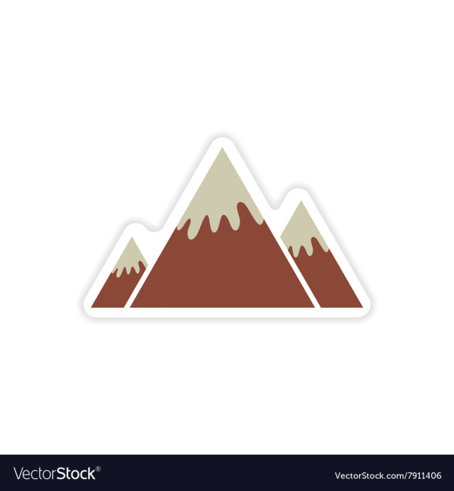 Free: Paper sticker Canadian mountain on white vector image - nohat.cc