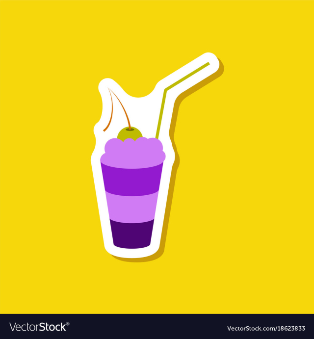 Free: Paper sticker milkshake with cherry vector image - nohat.cc