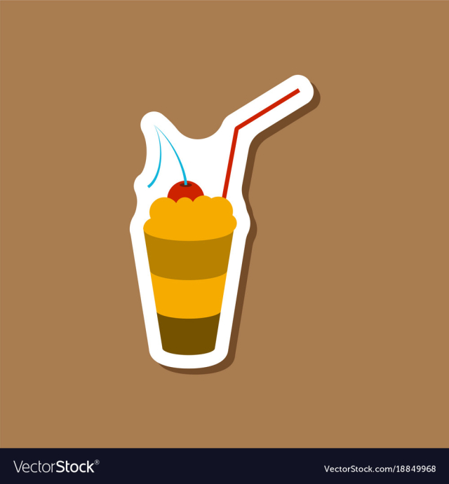 Free: Paper sticker milkshake with cherry vector image - nohat.cc