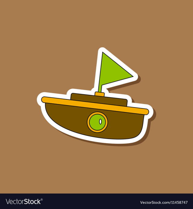 Free: Paper sticker on stylish background Kids toy boat vector image ...