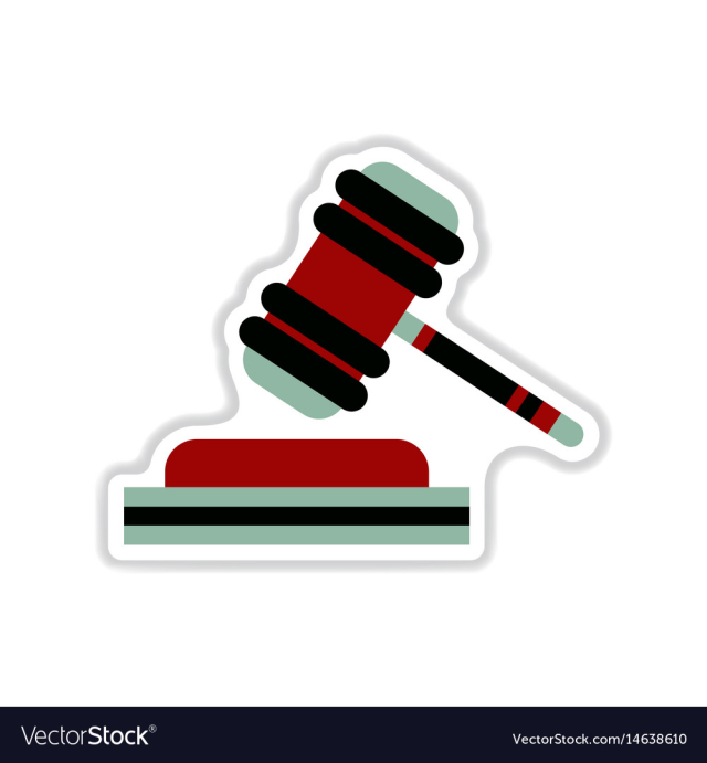 Free: Paper sticker on white background gavel vector image - nohat.cc