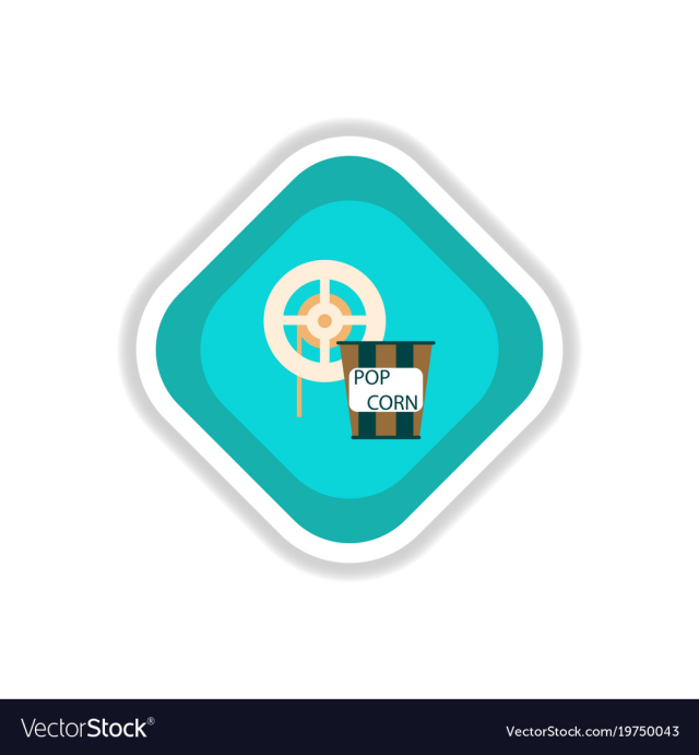 Free: Paper sticker on white background popcorn cinema vector image ...