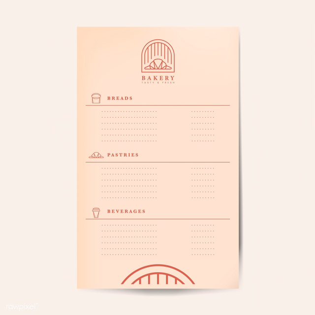 Free: Pastries and beverages menu template vector | Free stock vector ...
