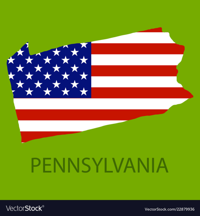 Free: Pennsylvania state of america with map flag print vector image ...