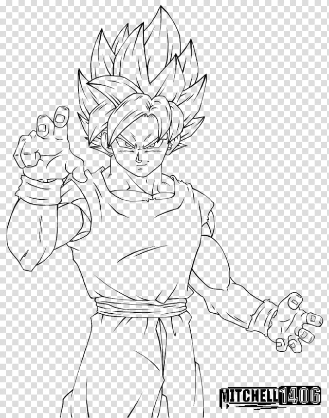 Free: Perfected Super Saiyan Blue Goku Line Art transparent background ...
