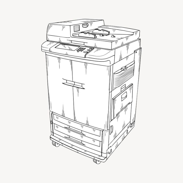 Free: Photocopier sticker, office machine illustration | Free PSD ...