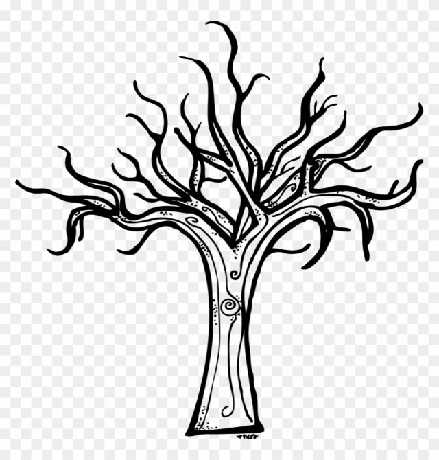 Free: Pin Dead Tree Clip Art - Halloween Tree Colouring Pages - nohat.cc