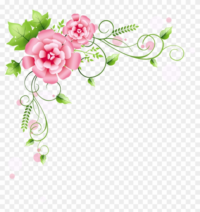 Free: Pink Flower Clipart Flower Decoration - Flower Border Png - nohat.cc
