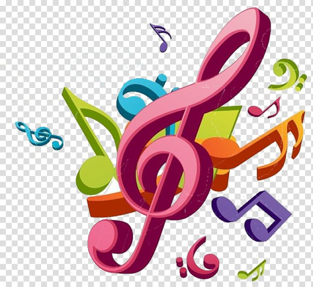 Free: Pink, green, purple, orange, and teal musical notes , Musical ...