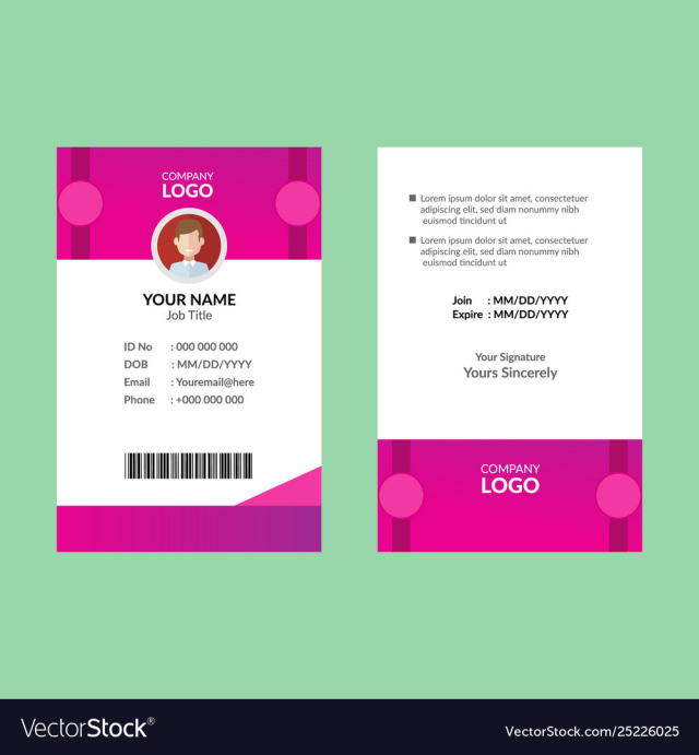Free: Pink id card 25 vector image - nohat.cc