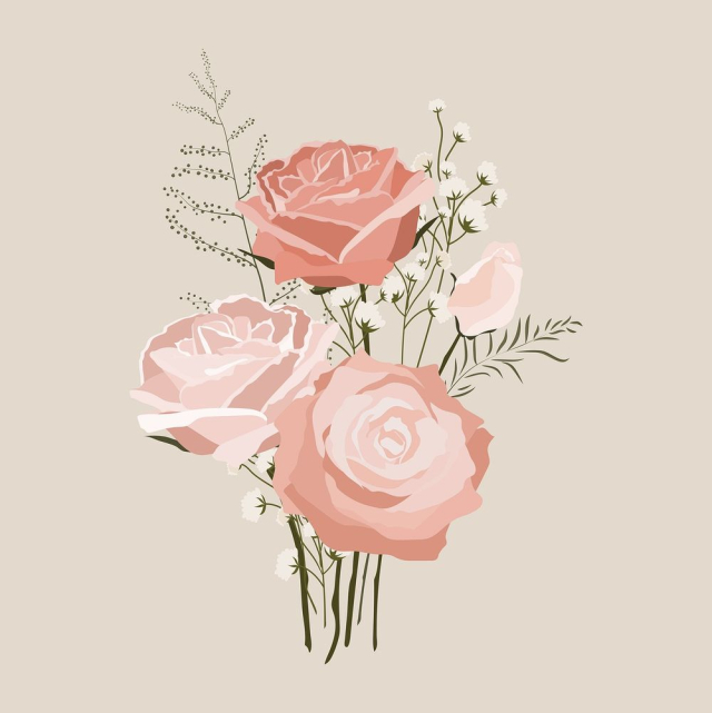 Free: Pink rose bouquet sticker, flower | Free Vector Illustration ...