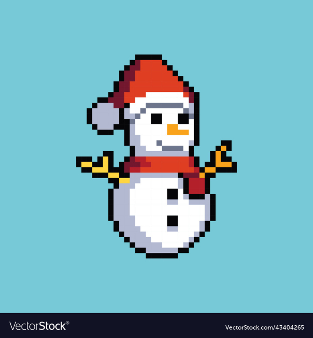 Free: pixel art snowman cartoon for game - nohat.cc