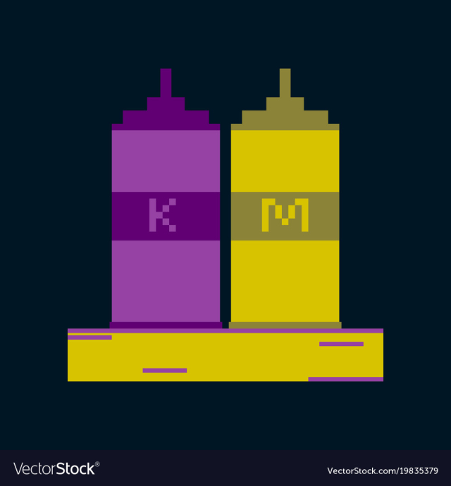 Free: Pixel icon in flat style ketchup and mustard vector image - nohat.cc