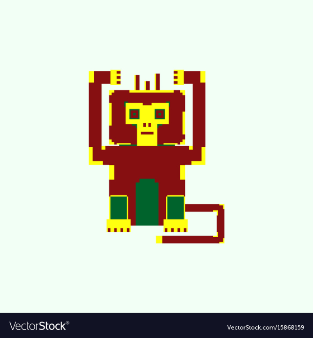 Free: Pixel monkey vector image - nohat.cc
