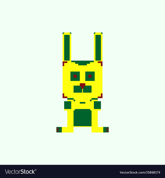Free: Pixelated bunny 8 bit pixel art - isolated vector image - nohat.cc