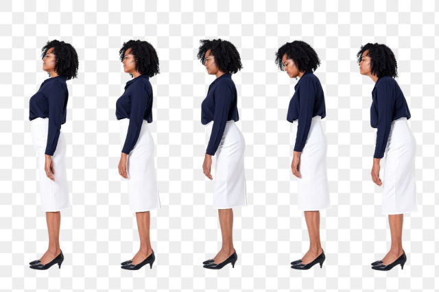 Free: Png Businesswoman poor posture mockup office… | Free stock ...