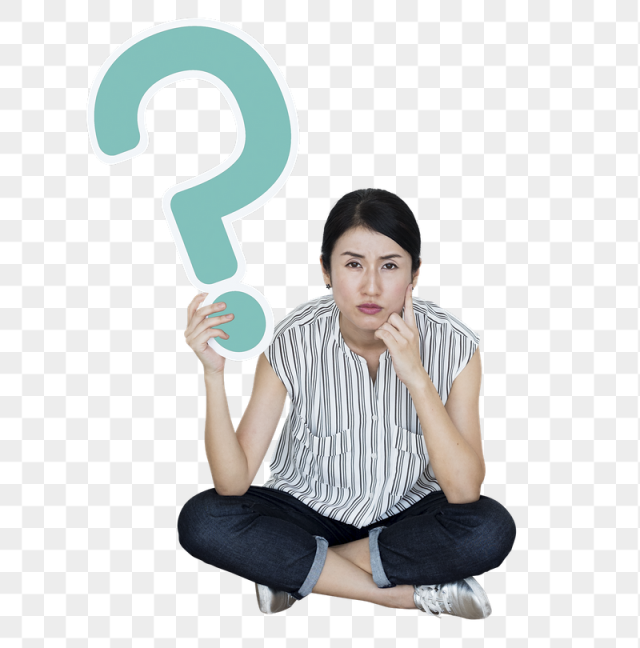Free: Png Confused lady holding question | Free PNG - rawpixel - nohat.cc