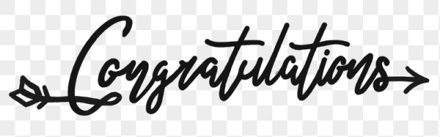 Free: PNG congratulations, minimal black calligraphy, | Free PNG ...