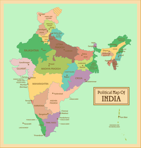 Free: Political map of India vector - nohat.cc