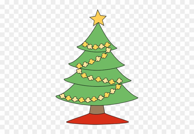 Free: Popcorn Christmas Tree - Christmas Tree With Lights Clipart ...