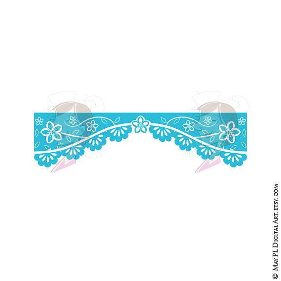 Free: Pretty turquoise Papel Picado borders and design elements clipart ...