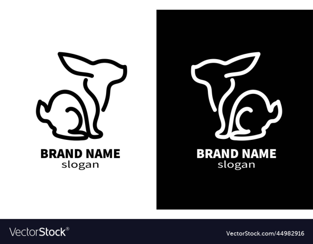 Free: rabbit line art bunny logo design - nohat.cc