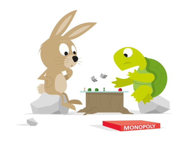 Free: Rabbit & Turtle playing Monopoly by André Snoei | Dribbble ...