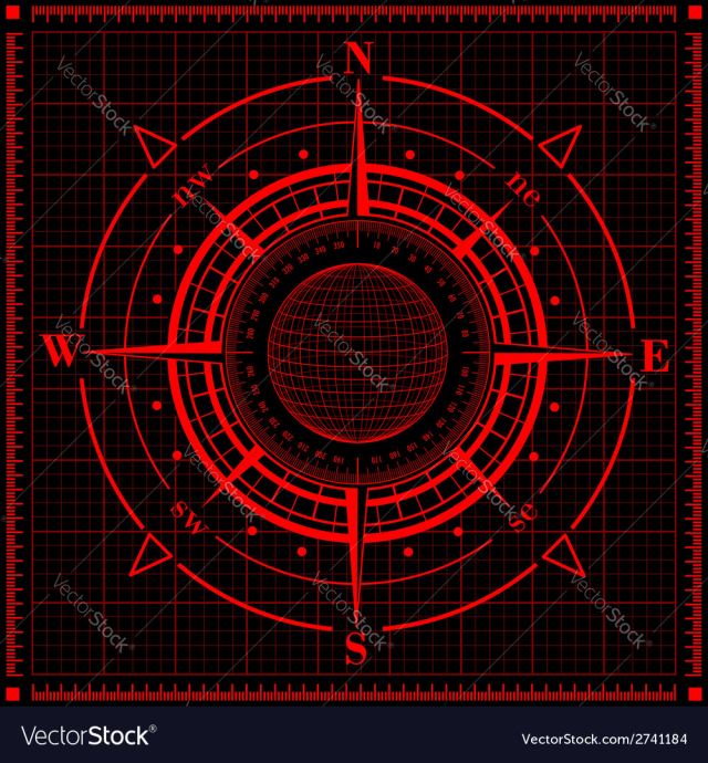 Free: Radar compass rose with globe vector image - nohat.cc