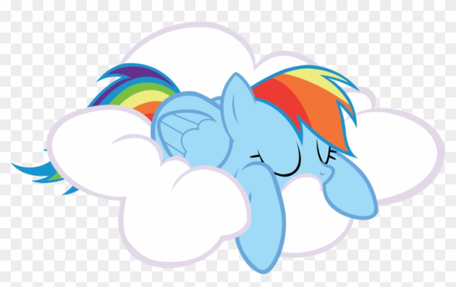 Free: Rainbow Taking Cloud Nap - Rainbow Dash On A Cloud - nohat.cc
