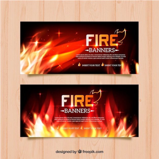 Free: Realistic fire banner - nohat.cc