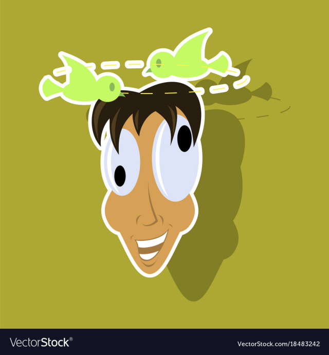 Free: Realistic paper sticker on theme humor dizzy man vector image ...