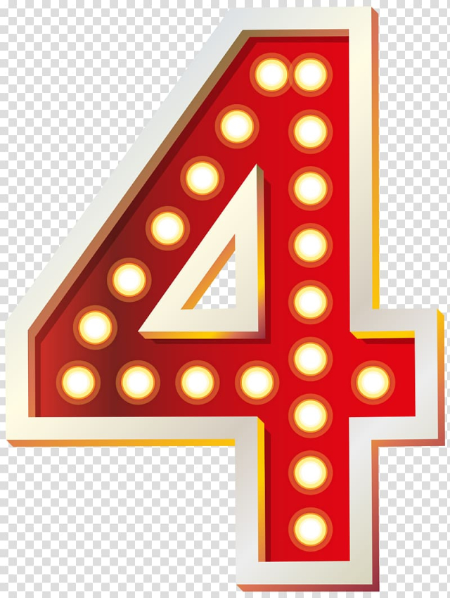 Free: Red and white number 4 marquee sign illustration, Lighting ...