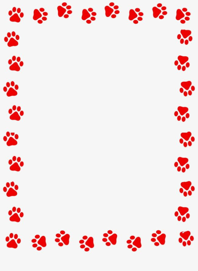 Free: Red Dog Paw Prints Border PNG, Clipart, Border Clipart ...