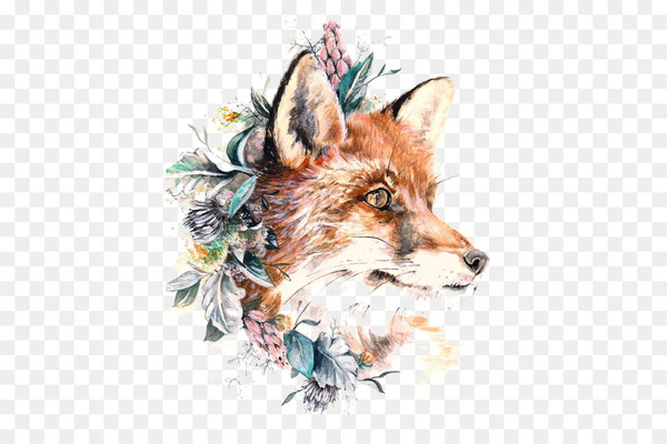 Free: Red fox Paper Tattoo Gray wolf - fox - nohat.cc