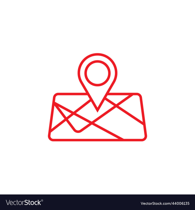 Free: red map destination line art icon - nohat.cc