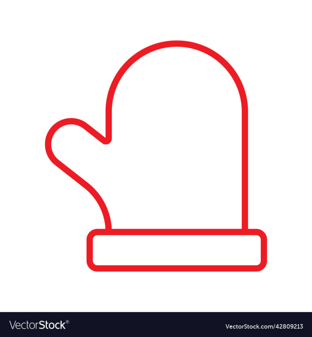 Free: red mitten line art icon - nohat.cc